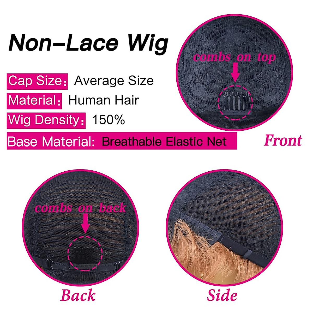 Usexy Hair Short Human Hair Pixie Cut Wigs Brazilian Straight Hair Wigs for Black Women Human Hair Wig With Bangs OT30 Color