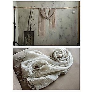 Jeelow Lightweight Cotton Scarf Scarfs For Women Shawls And Wraps Scarves For Men (Linen Stripe)