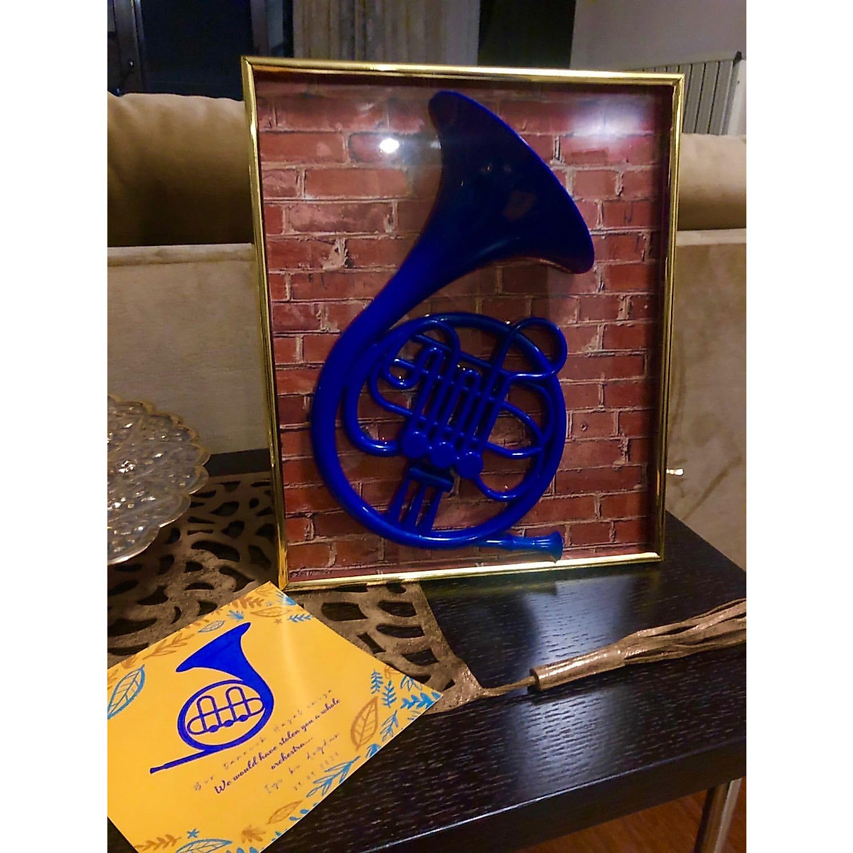 Blue French Horn/HIMYM/Prop Replica/Proposal Prop/Pop Culture Reference (16 in Wall Hanging)