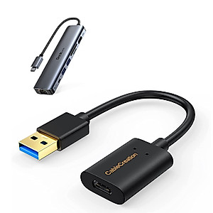 Bundle-2 Items: USB 3.1 USB C to USB Adapter Cable 5Gbps, 7-in-1 USB-C Hub Multiport Adapter 5Gbps Date Ports
