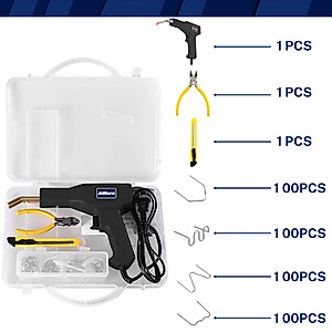 Allturn Plastic Welder,Plastic Welding Kit,Hot Staples for Car Bumper Repair and Plastic Products DIY Welding.(Red)