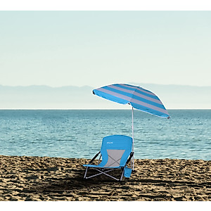 Beach Chair, Beach Chair and Umbrella, Folding Beach Chair, Beach Chairs for Adults, Low Beach Chair, Folding Chair with Umbrella, Camping Chair, Sillas De Playa (2-Pack Blue)