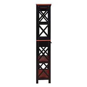 Convenience Concepts Oxford 5 Tier Bookcase with Drawer, Cherry / Black