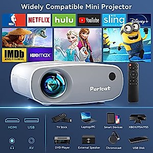 Projector with WiFi and Bluetooth, 5G WiFi Mini Projector, Native1080P Portable Outdoor Projector with Remote Control, 9000L Movie Projector Compatible with Smartphone/TV Stick/PS4/Laptop/Switch