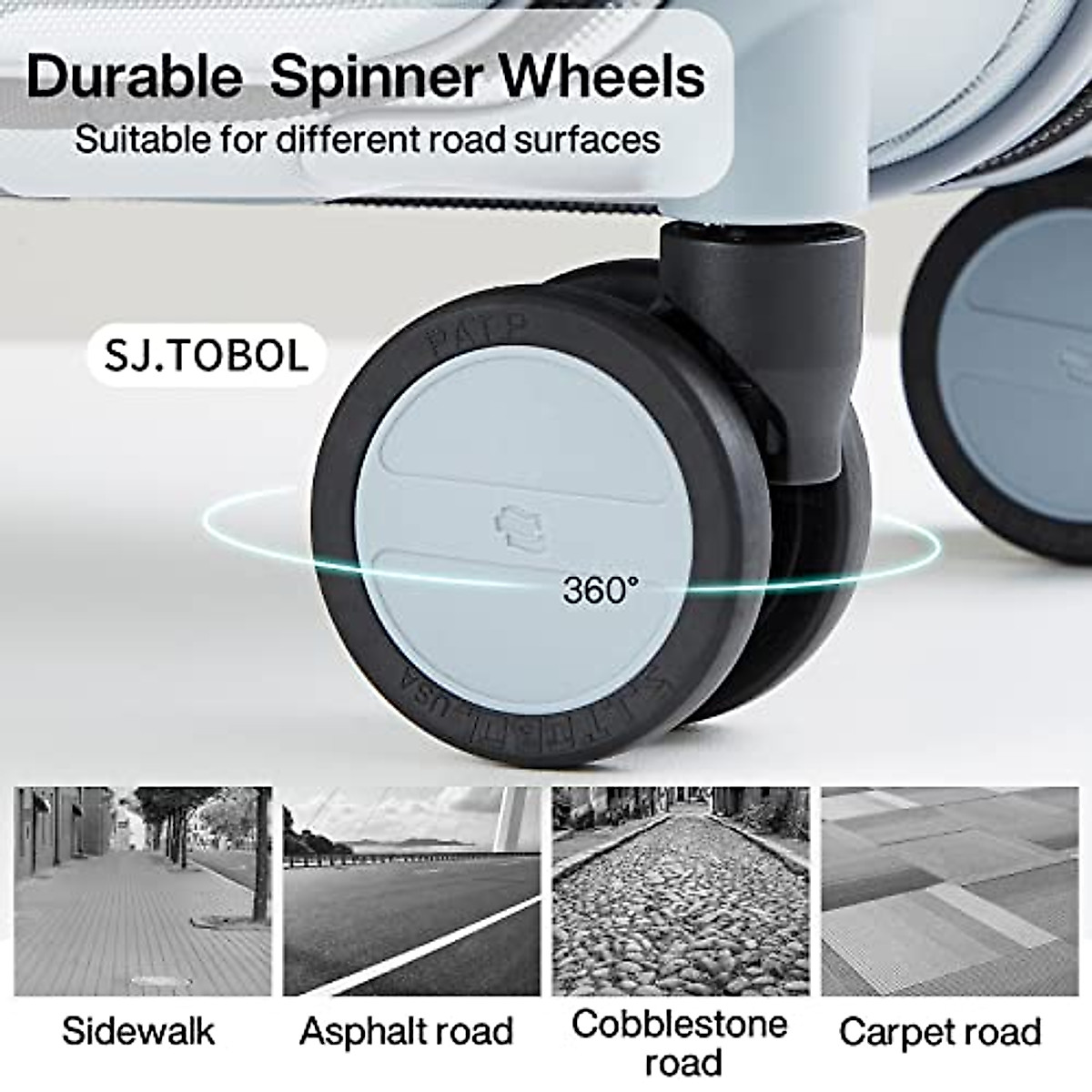 Hanke 20 Inch Carry On Luggage Hard Shell Suitcases with Wheels Lightweight Travel Luggage for Weekender Suitcase with Lock Rolling Luggage with Front Pocket(Grey)