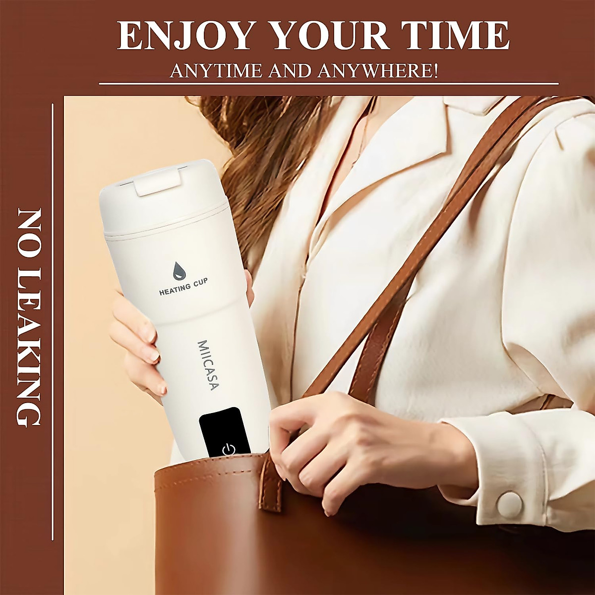 Electric Travel Kettle, Miicasa Portable Water Boiler with Temperature Control and LCD Display, Auto Shut-Off and Boil Dry Protection with Keep Warm Function, PBA free, 400ml Stainless Steel Kettle