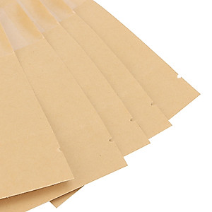 SHEUTSAN 200 Pack 4 x 6 Inch Kraft Zip Lock Pouch with Window, Brown Stand Up Pouches Bags, Resealable Bag for Dry Food, Snack