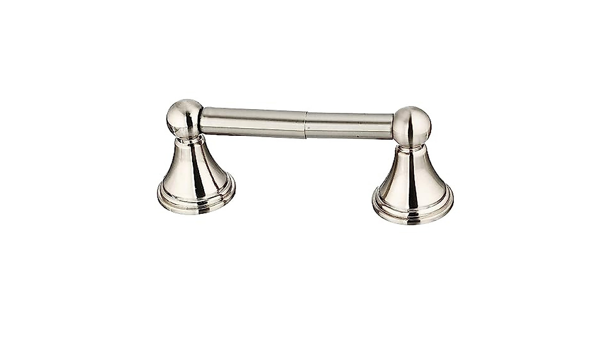 Amazon Basics Modern Satin Nickel Spring Toilet Paper Holder