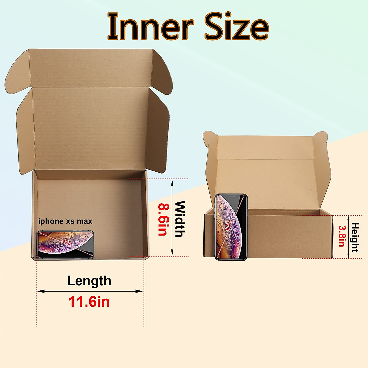 MEBRUDY 12x9x4 Inches Shipping Boxes Pack of 20, Small Corrugated Cardboard Box for Mailing Packing Literature Mailer