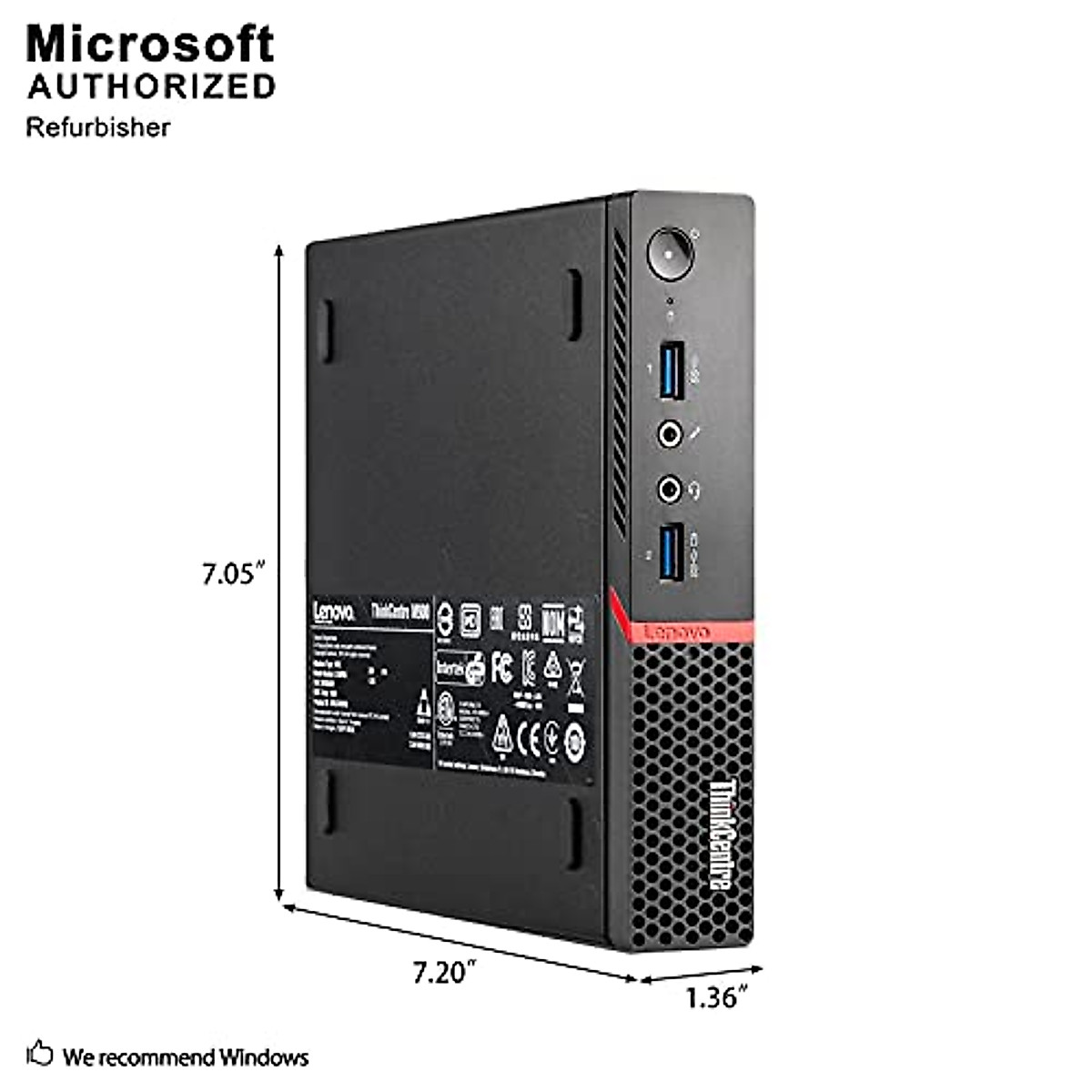 lenovo ThinkCentre M900 Tiny Desktop Micro Tower PC (Intel Core i5-6500T, 8 GB Ram, 256 GB SSD, USB 3.0, WiFi) Windows 10 Pro (Renewed)