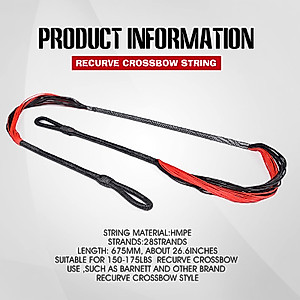 Recurve Crossbow String 26.5" 150-175 lbs Replacement String for Hunting Crossbow