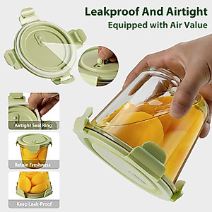 8 PCS Glass Meal Prep Containers with Lids, Airtight 3 Cup Glass Storage Containers Set, Heat-Resistant BPA-Free Glass Containers for Soup Leftover, Microwave, Dishwasher, and Freezer Safe (4 Packs)