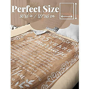 InnoBeta 5th Marriage Gifts, 5 Year, Valentine's Day Gifts 5th Wedding Anniversary Blanket for Her, Him, Wife, Husband (50"x65")