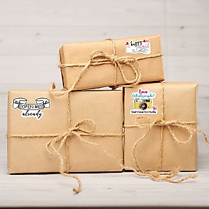 Open Me Already Stickers,Thank You Stickers,Handmade Stickers,Small Shop Stickers,Envelopes Stickers for Small Business, Online Retailers,Handmade Goods,500 Labels Per Roll-Black White