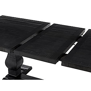 Martin Svensson Home Napa Solid Wood Black Trestle Extendable Leaf Dining Table