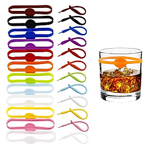 AWF Tomrrom 24Pcs Wine Glass Markers for Drinks, Cocktail Drink Markers, Glass Tags, Suitable for Bottle Identification for Parties or Families