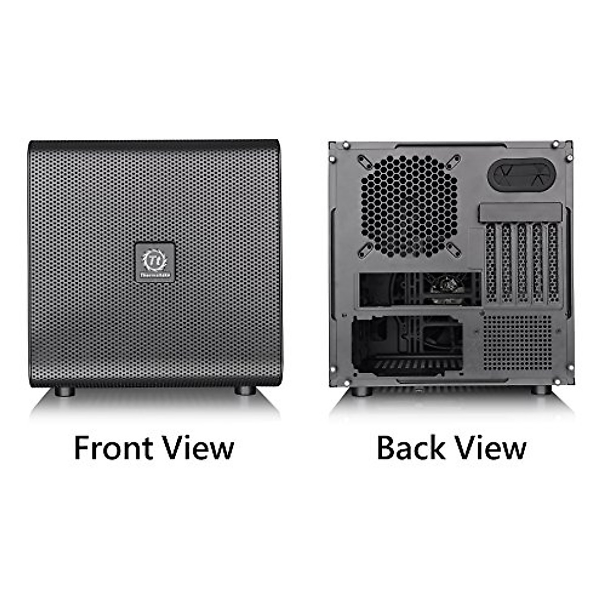 Thermaltake Core V21 SPCC Micro ATX, Mini ITX Cube Gaming Computer Case Chassis, Small Form Factor Builds, 200mm Front Fan Pre-installed, CA-1D5-00S1WN-00 Black