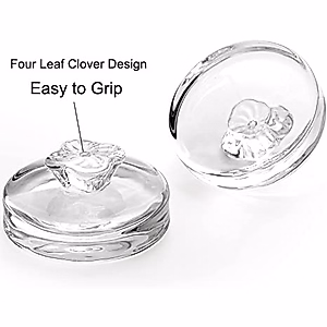 Okllen 9 Pack Glass Fermentation Glass Weights for Large Wide Mouth Mason Jars, Pickling Glass Weight with Easy Grip Handle, Dishwasher Safe