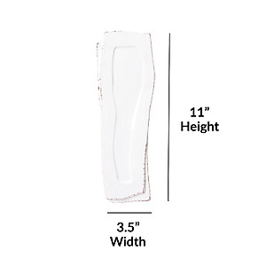 Vietri Lastra White Spoon Rest, 11" Ceramic Cooking/Serving Utensil Tray, Stove/Counter Decor