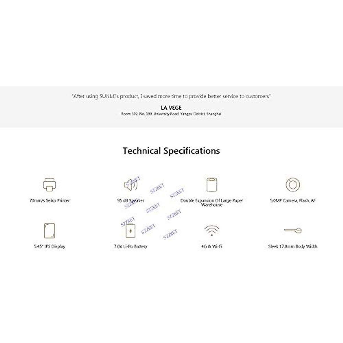POS Android 7.1 PDA Portable POS Terminal Sunmi V2 PDA eSIM 4G WiFi with Camera Speaker Receipt Printer for Mobile Market Order