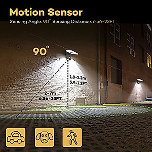 TJCoLUX Outdoor Solar Wall Light with Motion Sensor, 3 Modes IP44 Waterproof 4000K Exterior Aluminum Black Wireless Light Fixture for Garden, Yard, Porch, Patio