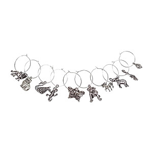 Palm City Products 10 Piece Animal Themed Wine Charm Set