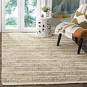SAFAVIEH Cape Cod Collection 8' x 10' Natural/Ivory CAP851G Handmade Flatweave Jute Area Rug