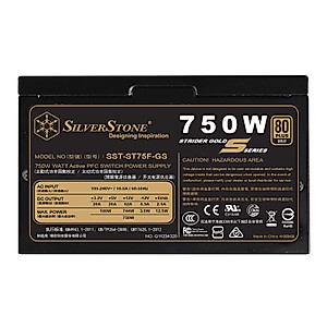 SilverStone Technology 750W Computer Power Supply PSU Fully Modular with 80 Plus Gold & 140mm Design Power Supply (SST-ST75F-GS-V3)