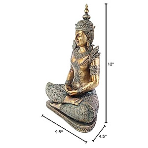 W Feng Shui 12" Thai Buddha Dhyani Mudra Home Decor Peace Statues(G16516)