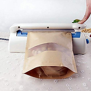 LabZhang 12inch Impulse Bag Sealer,Impulse Heat Sealer,Manual Poly Bag Heat Sealer Heat Seal Closer with 1 Replacement Kit,White