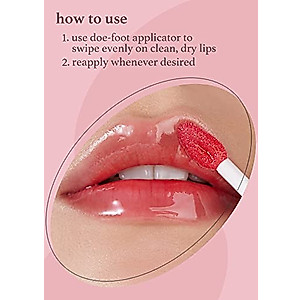Nooni Korean Lip Oil - Appleberry | Gift, Moisturizing, Revitalizing, and Tinting for Dry Lips with Raspberry Fruit Extract, 0.12 Fl Oz