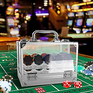 GSE Games & Sports Expert Poker Chip Case, Hold 600 Chips, Casino Grade Acrylic Poker Chips Holder with 6 Poker Chip Trays for Any Thickness Chips