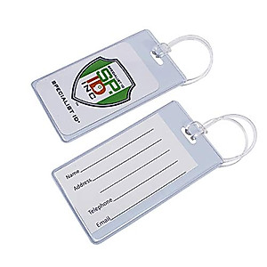 5 Pack - Slim and Sturdy Flexible Backpack & Airline Luggage ID Bag Tags - Business Card Holders - with Secure Plastic Worm Loop Straps by Specialist ID (White)