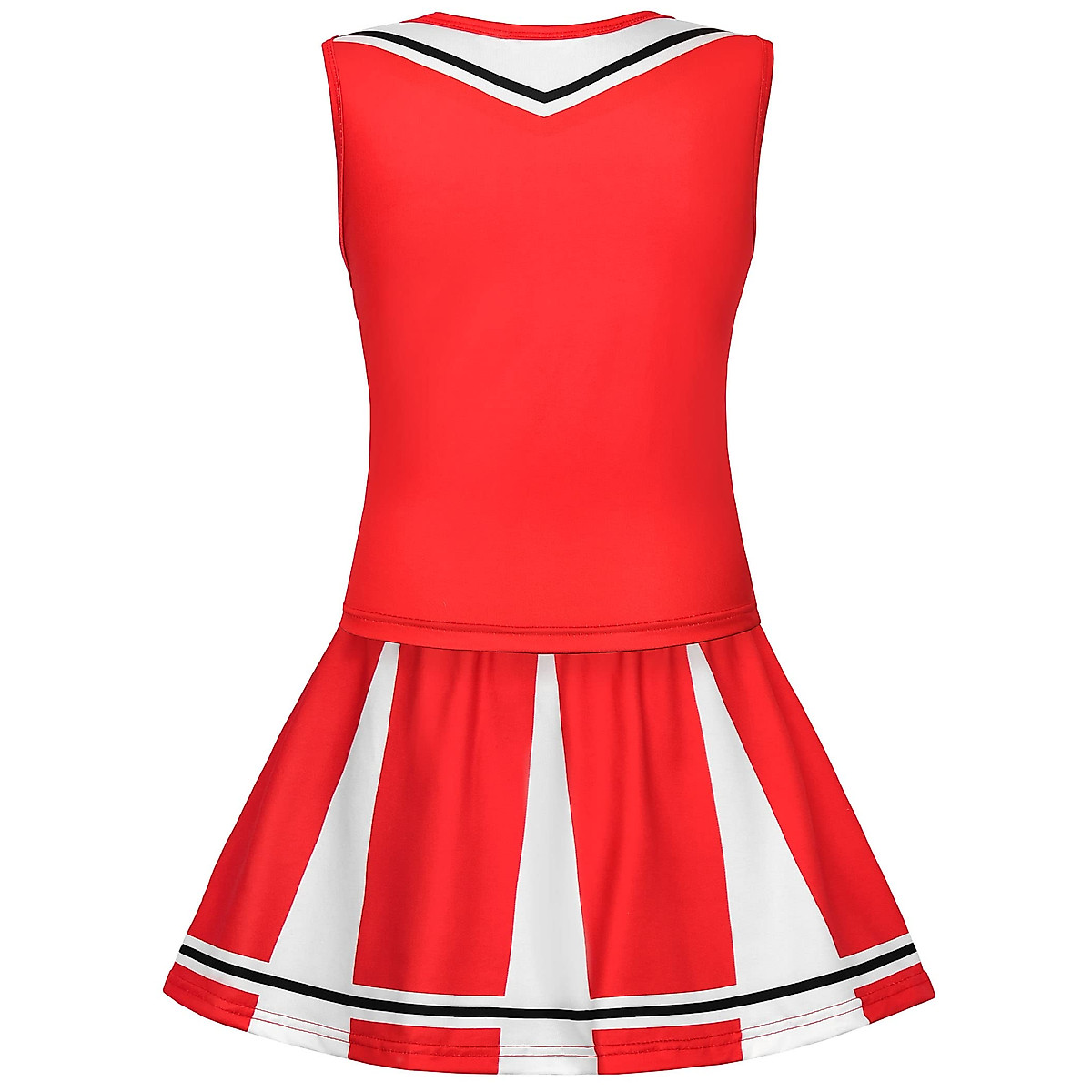 knemmy Cheerleader Costume for Girls Cheerleading Outfit Cheer Leader Dress for Halloween Party (Red, 4T(120))