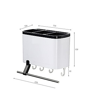 Yalych Utensil Caddy Non Perforated Wall Mounted Drainage Shelf Pen Holder