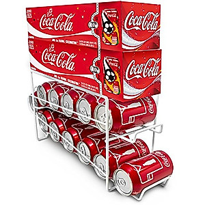 Sorbus Soda Can Rack Beverage Dispenser – Dispenses 12 Standard Size 12oz Soda Cans (White)