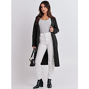 ANRABESS Women Cardigan Sweater Jackets Open Front Thick Knit Oversized Blazer Coatigan 2025 Fall Winter Long Coats Outwear Black Large