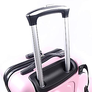 20" Spinner Luggage Kids Ride-On Roll Suitcase Luggage Bags Wheeled Trolley Luggage Waterproof (Pink)