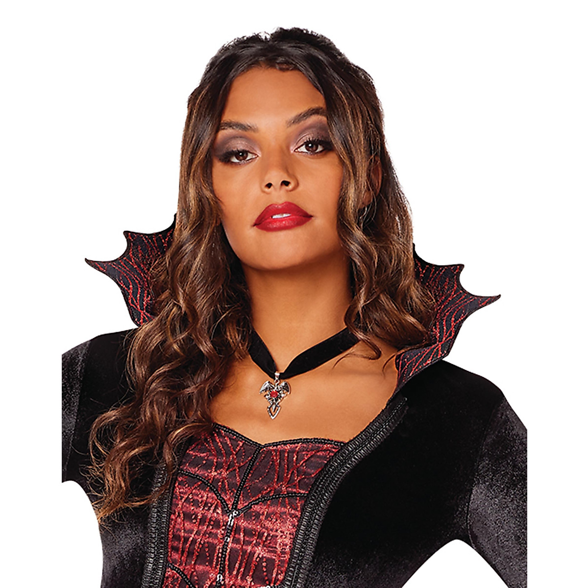 Spirit Halloween Adult Queen of the Underworld Costume - L | Queen of the Underworld Outfit | High Collared Lace Gown with Choker