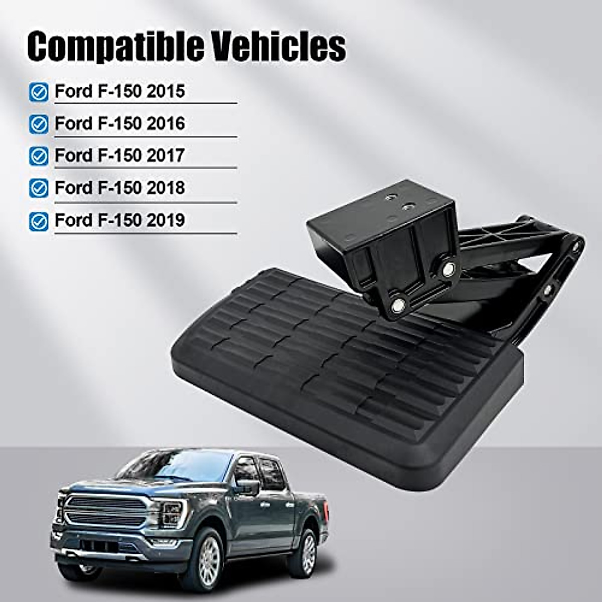 75312-01A  7531201A Truck Bed Side Step Retractable Bumper Step for F150 Pick up Truck 2015-2020 Bumper Step Tailgate Step Truck Bed Step,Black
