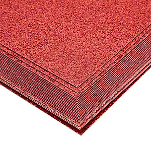Bright Creations 24 Sheets Red Glitter Cardstock Paper 8.5 x 11 for Scrapbooking, DIY Projects, Arts and Crafts (280gsm)