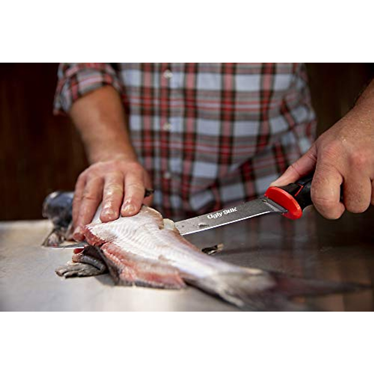 Ugly Stik Ugly Tools 9 Inch Flex Knife for Fishing, Fishing Fillet Knife for Anglers, Sharp Trailing Point Serrated Stainless Steel Blade, Non-Slip Grip Handle,Black