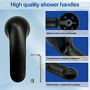 Single Metal Lever Handle Replacement for Delta H79 Faucet Handle Compatible with Delta Tub & Shower Handle for Delta 1300/1400 Series Tub Faucet, Shower with Screw & Wrench (Black)