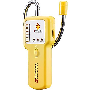 Gas Leak Detector & Natural Gas Detector: Portable Gas Sniffer to Locate Leaks of Multiple Combustible Gases Like Propane, Methane, LPG, LNG, Fuel, Sewer Gas with 12" Flexible Sensor Neck