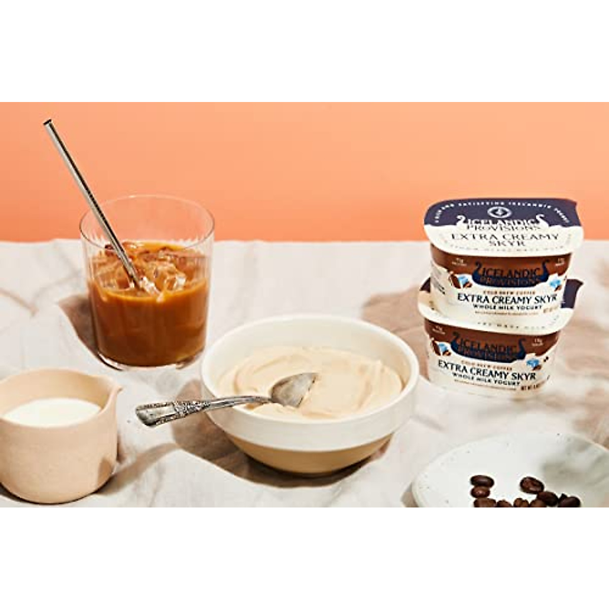 Icelandic Provisions, Coffee Cold Brew Extra Creamy Skyr Yogurt, 4.4 Ounce