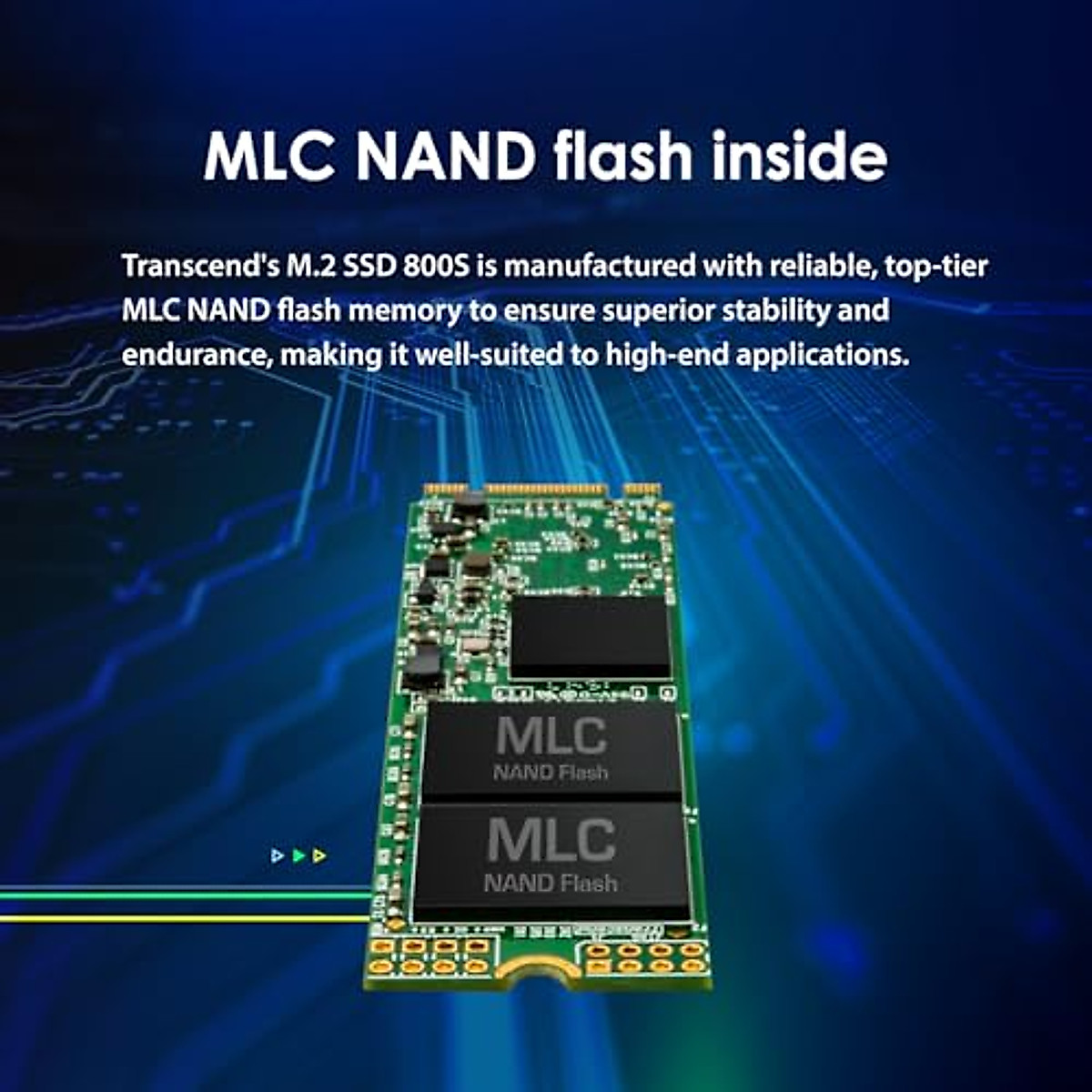 Transcend 128GB MTS800S M.2 2280 SATAIII SSD, Internal Solid State, Compatible with Laptop & PC Desktop, MLC - TS128GMTS800S