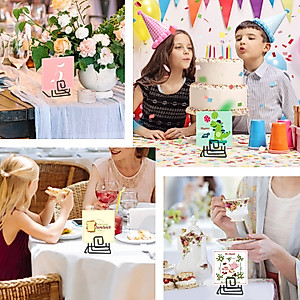 Urban Deco 26pcs Square Place Card Holder Stand - Metallic Table Number Holders, Mini Table Card Holder Table Picture Stands for Menu Memo Clip, Wedding, Party, Birthday (Black)