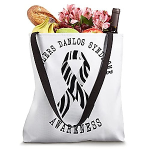 Ehlers Danlos Syndrome Awareness EDS Zibra Ribbon Rainbow Tote Bag