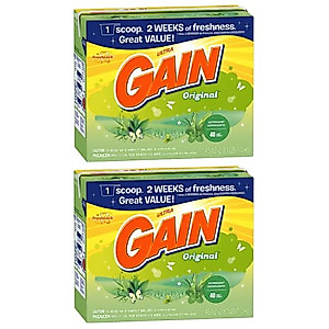 Gain Powder Laundry Detergent 40 Loads, Original, 45 Ounce (Pack of 2)