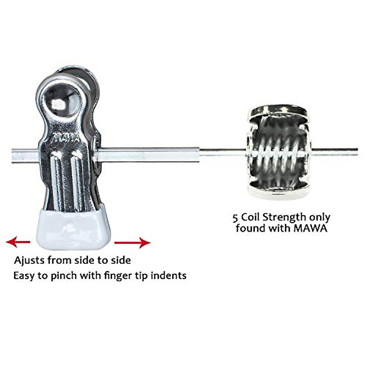 Mawa by Reston Lloyd BodyForm Series Non-Slip Space Saving Clothes Hanger with 2 Clips for Pants or Skirts, Style 42/LK, Set of 5, White